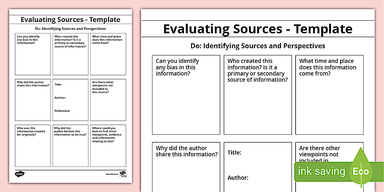ANZHC Do: Identifying Sources and Perspectives - Template 7-8