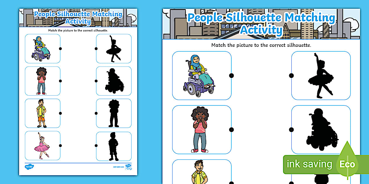 People Silhouette Matching Activity (teacher made) - Twinkl