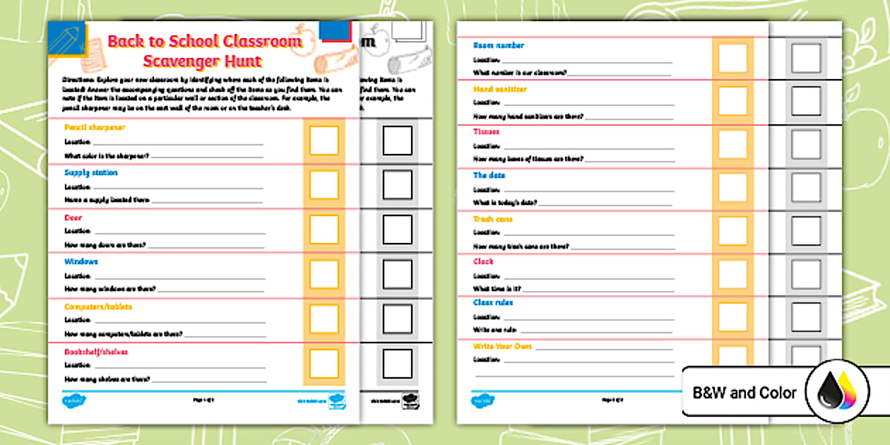 Classroom Scavenger Hunt Activity for Kids | Twinkl USA