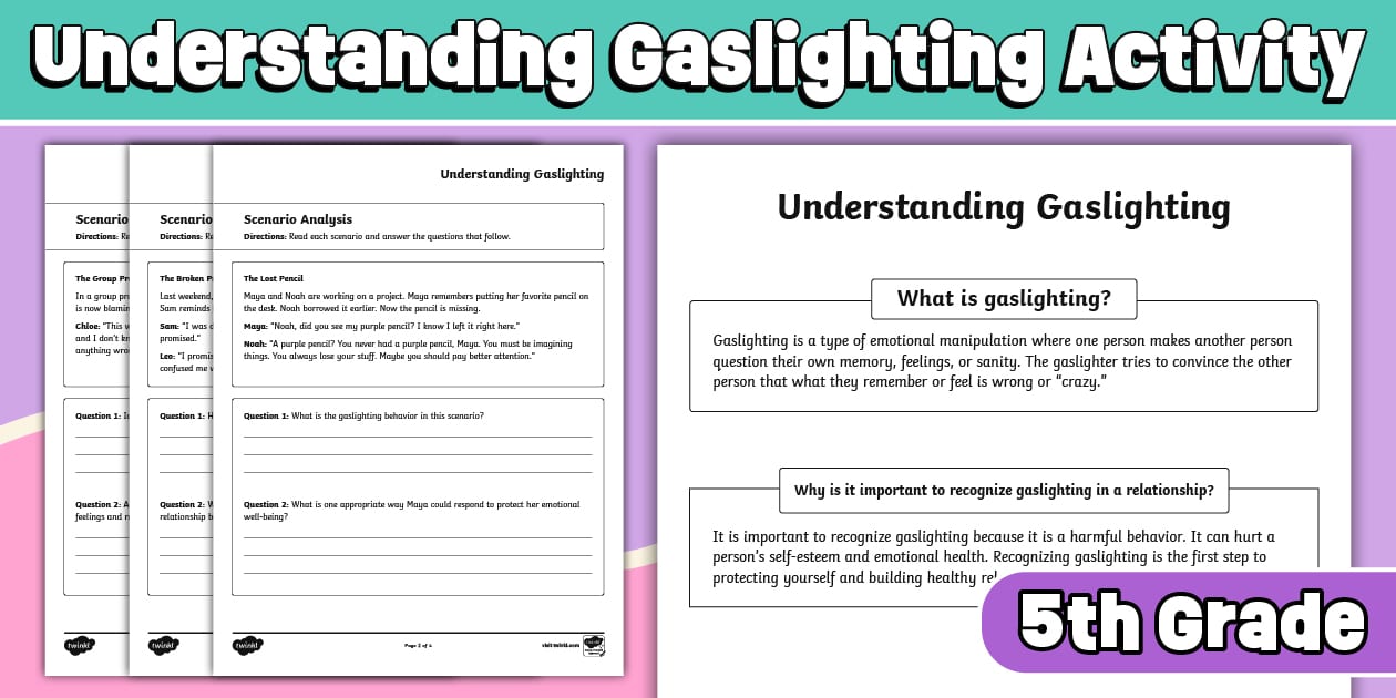 Understanding Gaslighting Activity | Social Emotional
