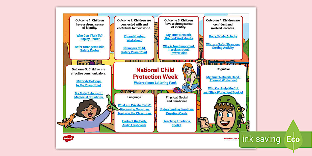 National Child Protection Week Topic Planner (teacher made)