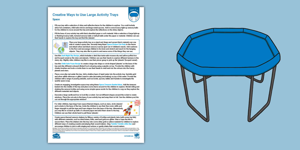 EYFS Large Activity Trays: Space (Ages 0-2) (teacher made)