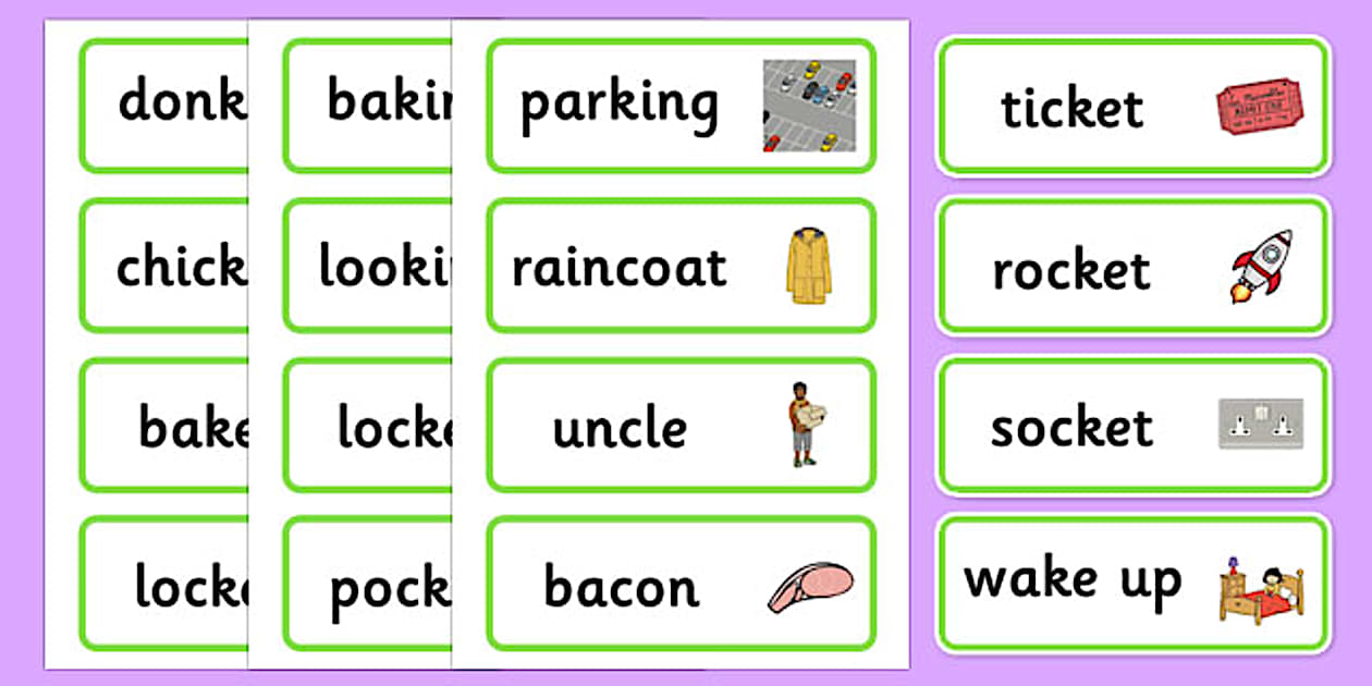Medial K Word Cards (teacher made) - Twinkl