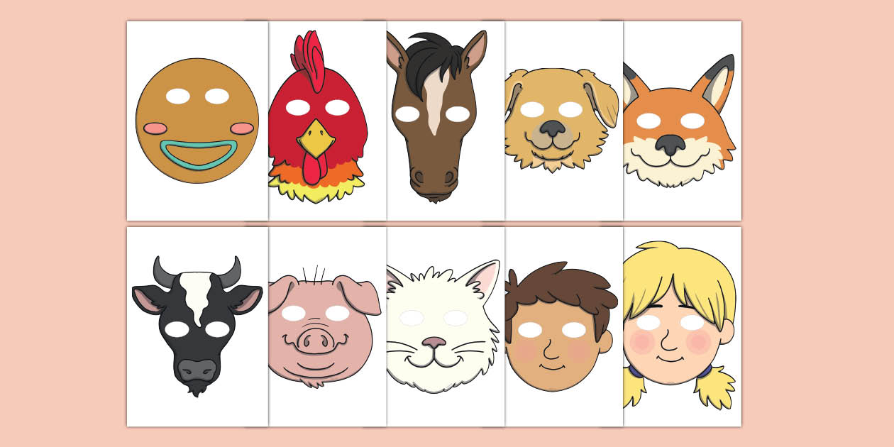 Gingerbread Man Role Play Masks (teacher made) - Twinkl