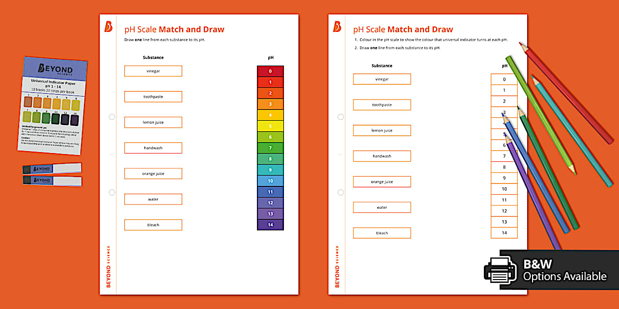 pH Scale Match and Draw (Teacher-Made) - Twinkl
