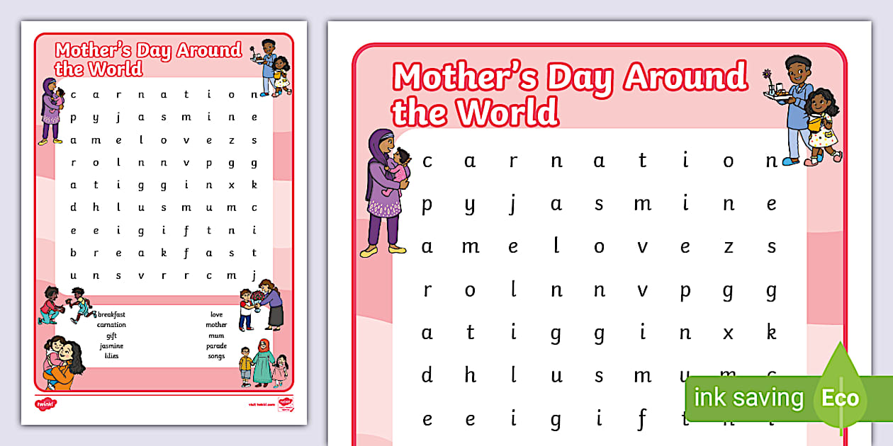 Mother's Day Word Search (teacher made) - Twinkl