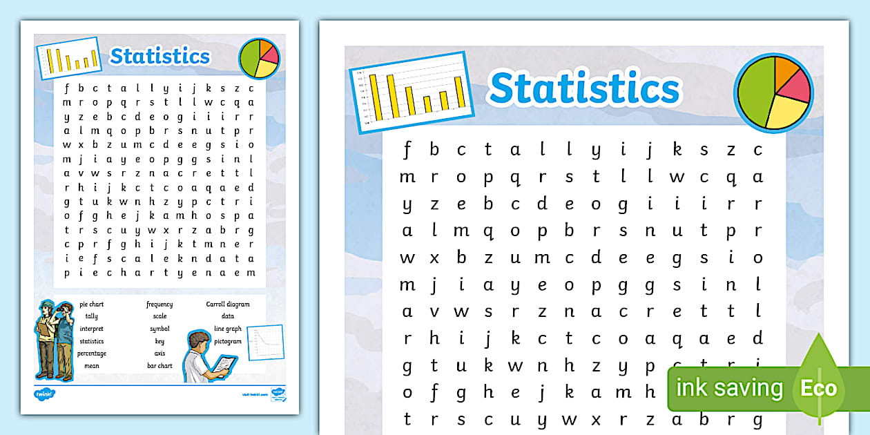 👉 Statistics Word Search (Teacher-Made) - Twinkl