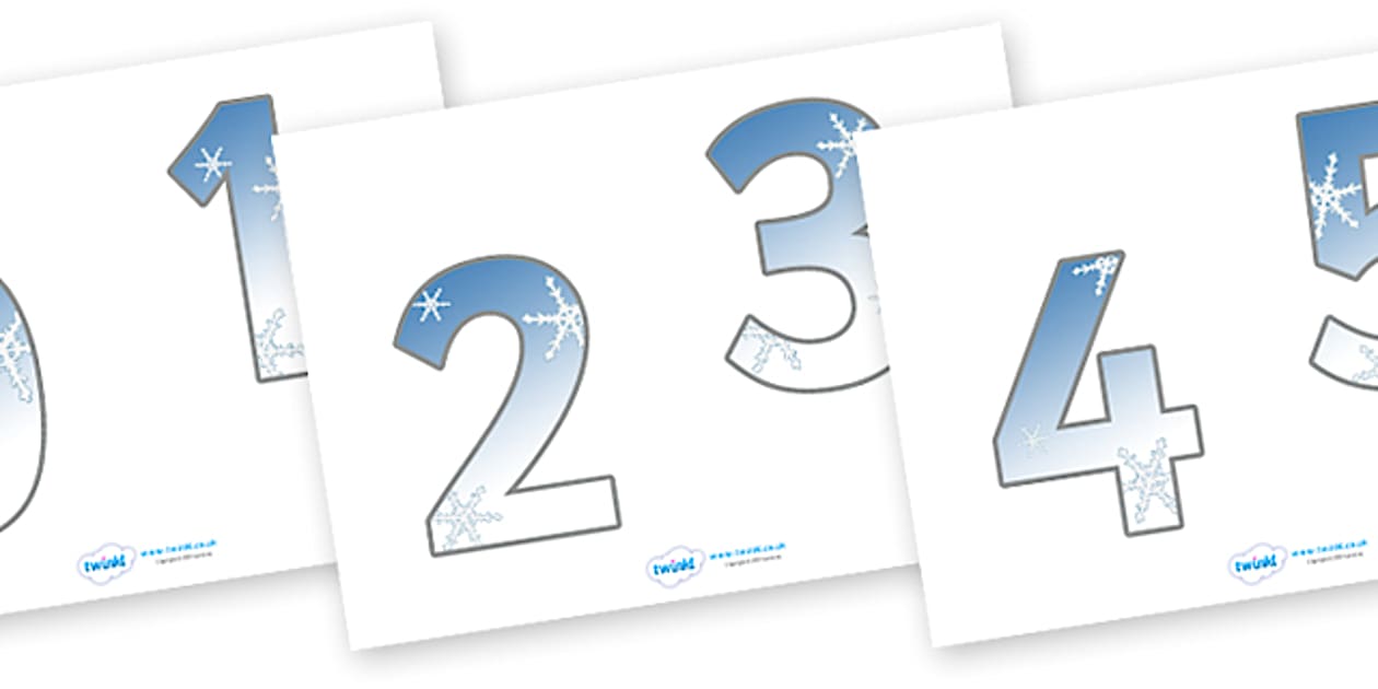 0-20 Display Numbers (Snowflakes) (teacher made) - Twinkl
