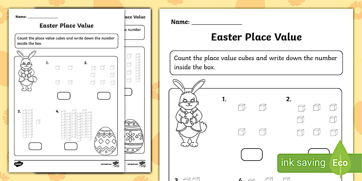 Easter Place Value Activity Sheets (teacher made) - Twinkl