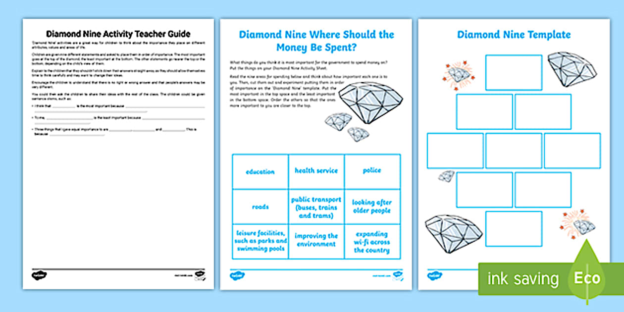 Diamond Nine Where Should the Money Be Spent? Activity Pack