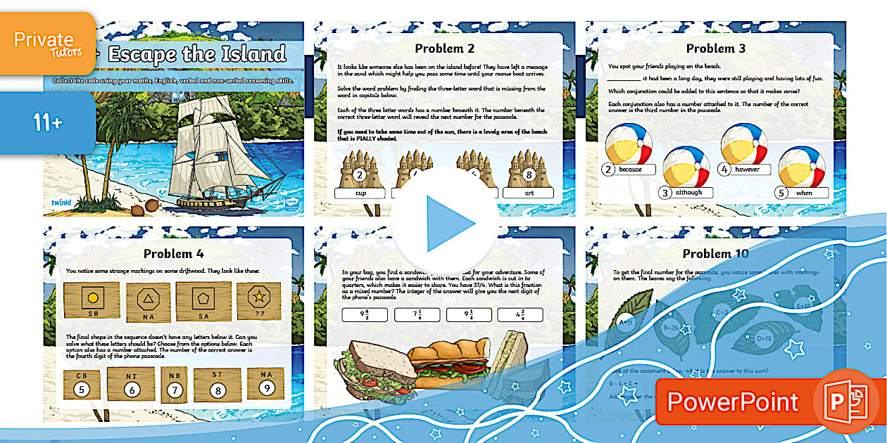 11+ Escape the Island Activity (Teacher-Made) - Twinkl