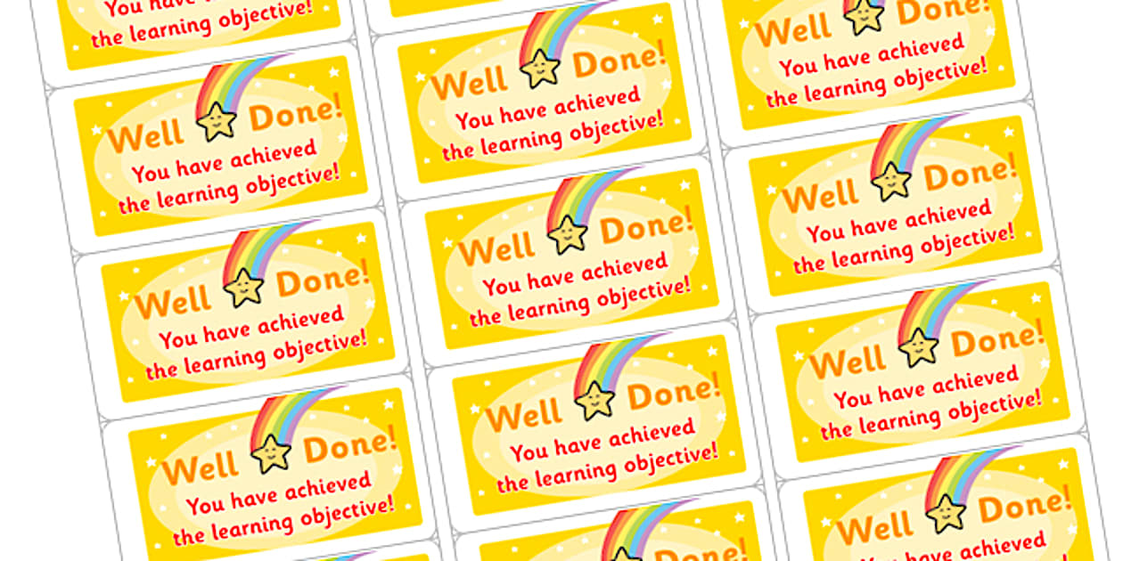 Time Saving Stickers for Marking Learning Objectives