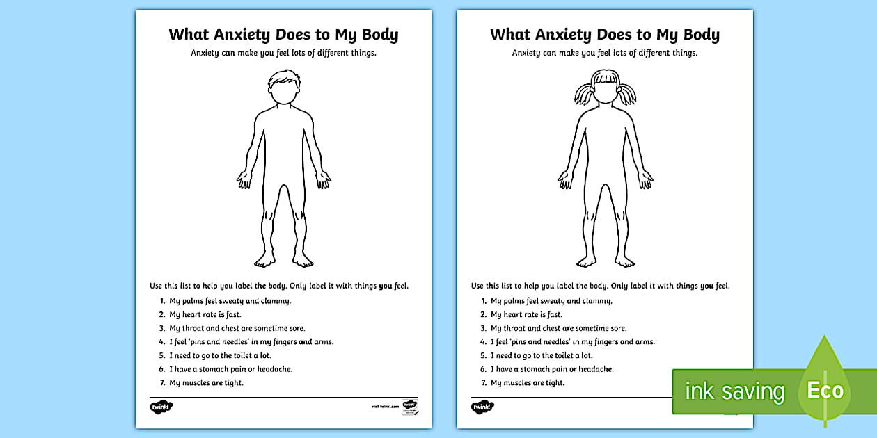How Anxiety Affects My Body Worksheet / Worksheet - Twinkl