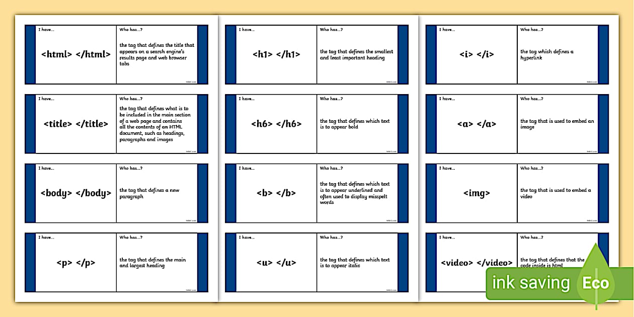 Unplugged HTML Coding Loop Cards - Twinkl - KS2 - Twinkl