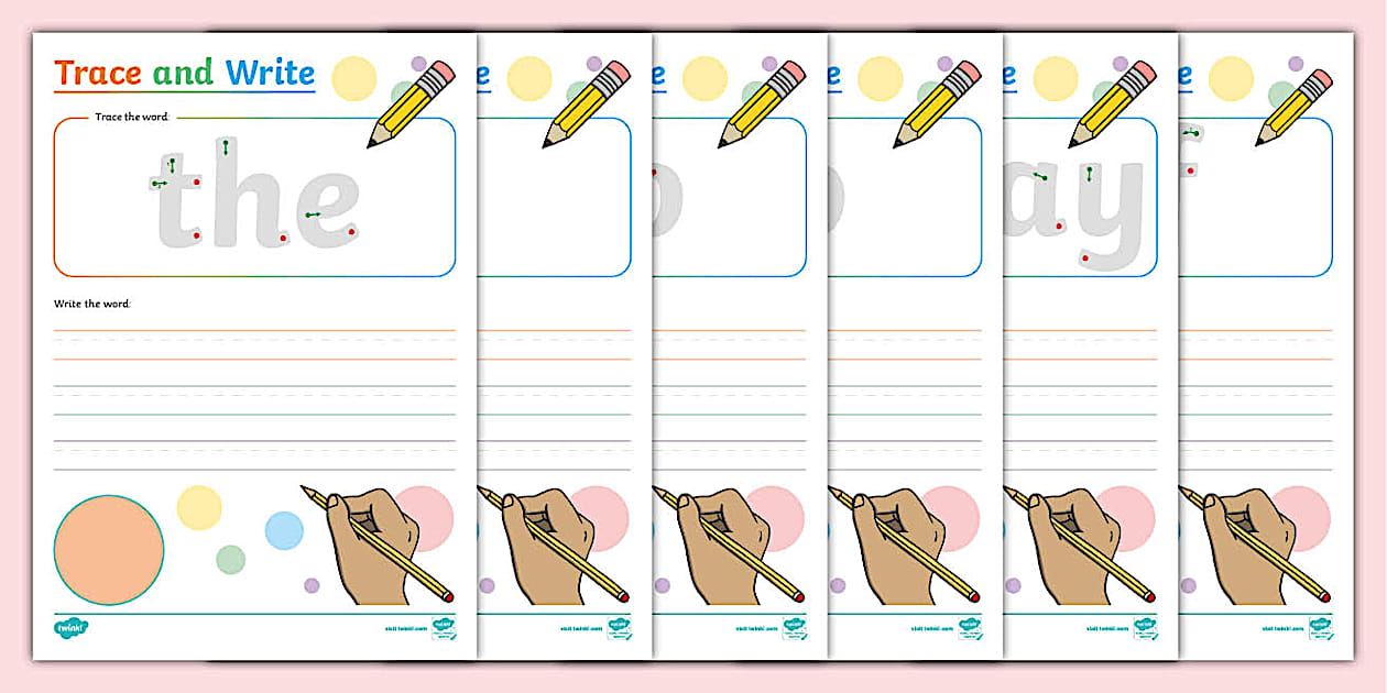 Year 1 Common Exception Words Trace and Write Activity