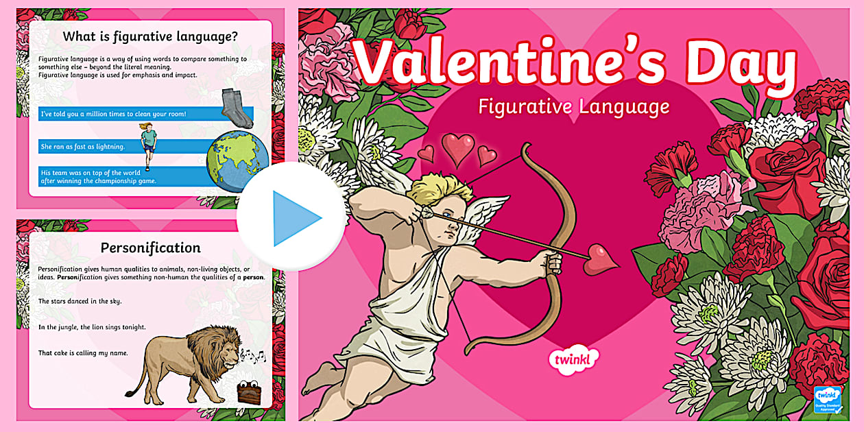 Valentine's Day Figurative Language PowerPoint for 3rd-5th Grade