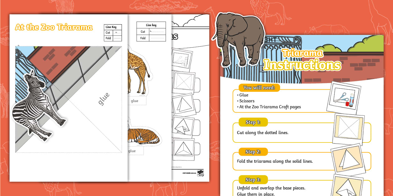 At the Zoo Triarama Craft - Twinkl Crafts (teacher made)