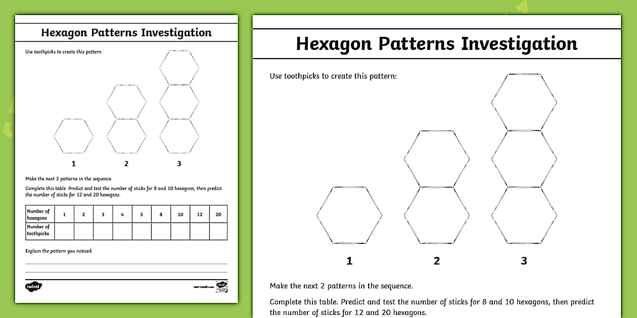 Hexagon Worksheet | Number Sense | Twinkl USA - Twinkl