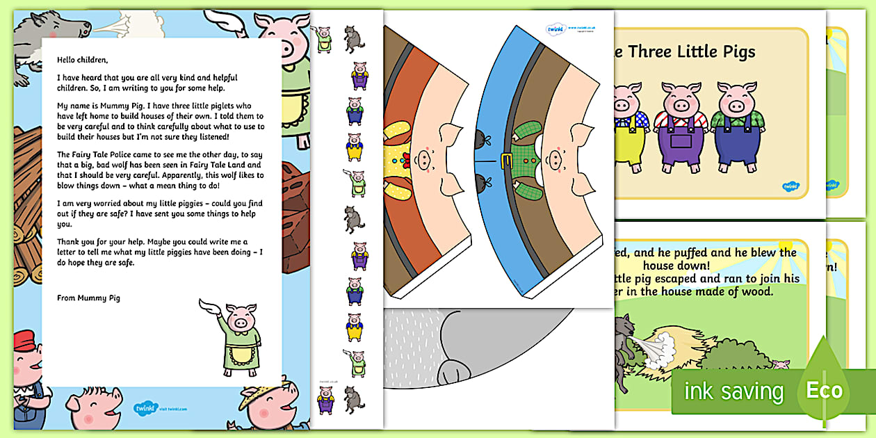 Editable Mummy Pig Topic Hook Letter and Resource Pack