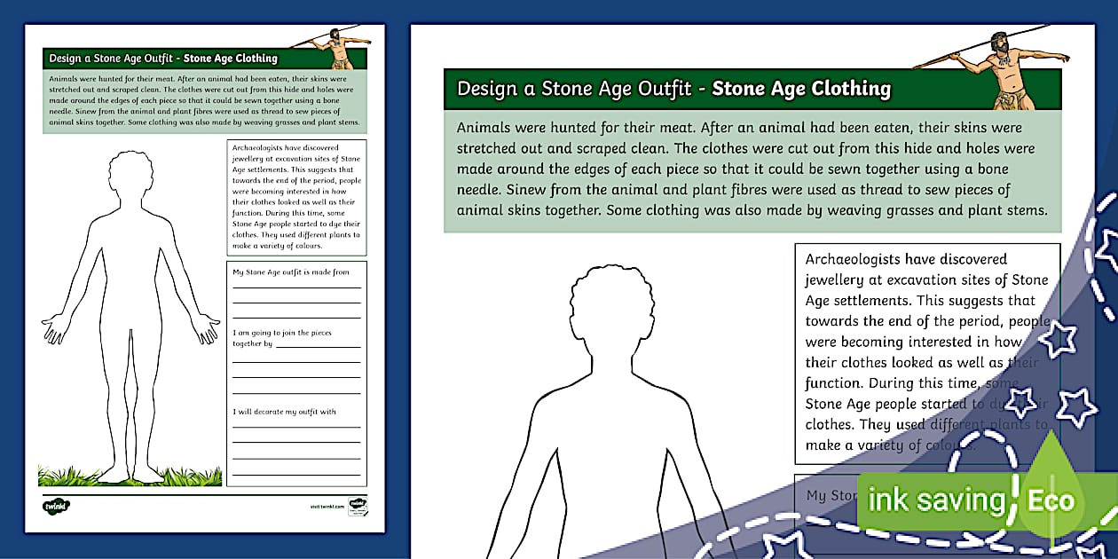 Editable Design a Stone Age Outfit - Stone Age Clothing