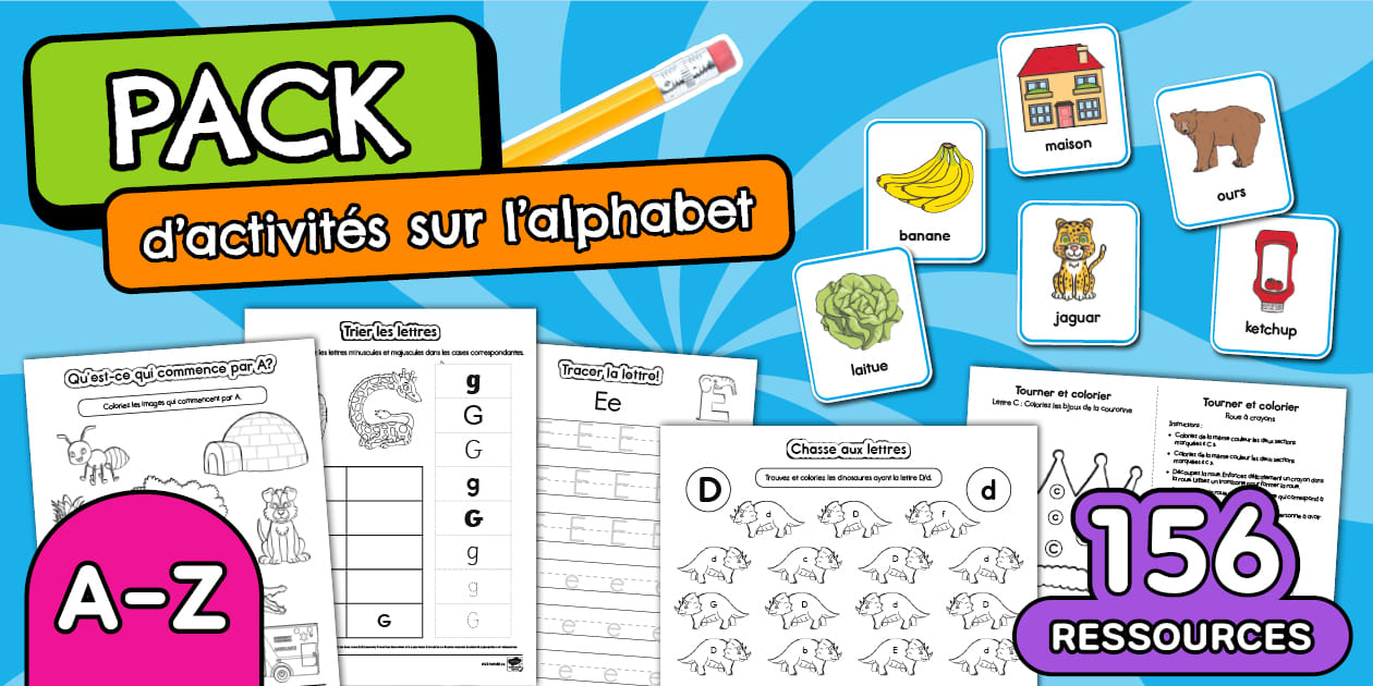 A-Z Alphabet : Ensemble d'activités et de feuilles de travail
