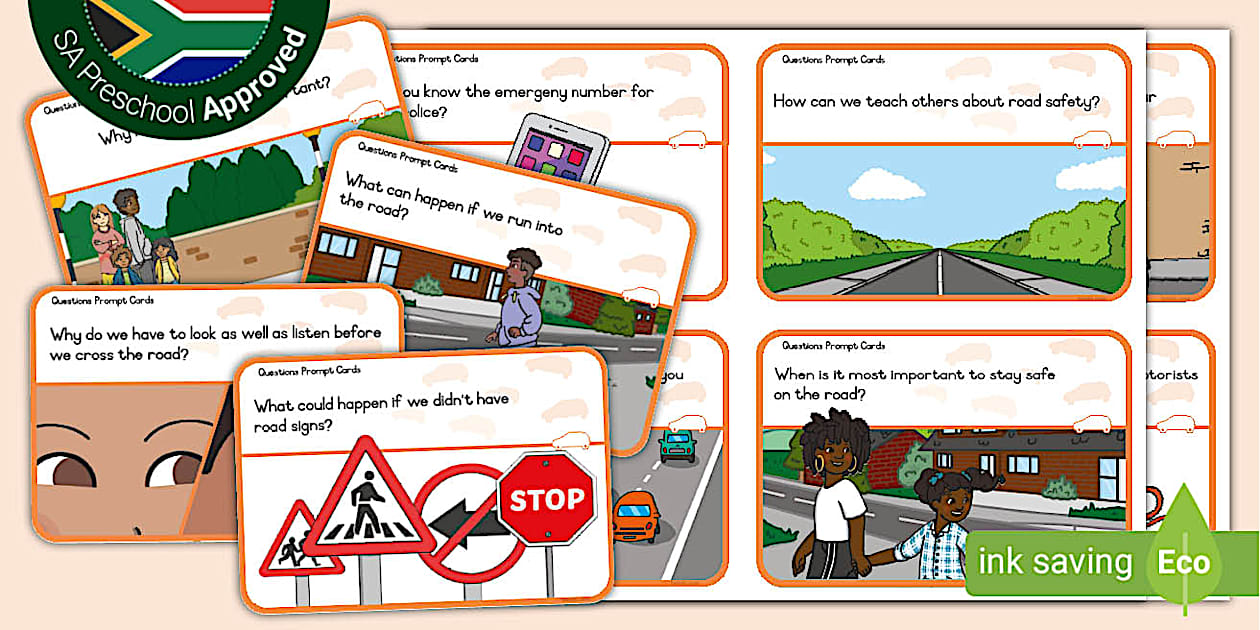 Road Safety Open and Closed Questions Prompt Cards - Twinkl