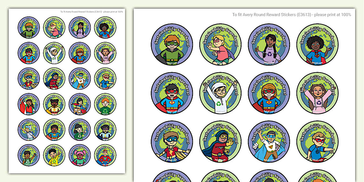 Sustainability Superhero Stickers (teacher made) - Twinkl