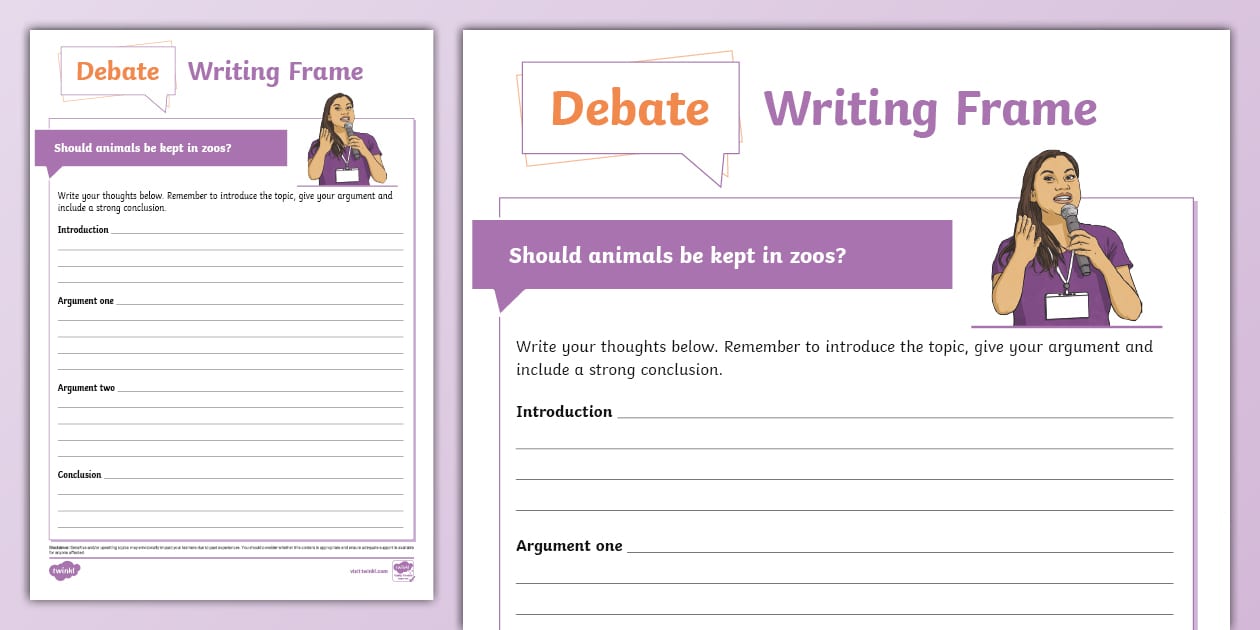 Should Animals Be Kept in Zoos? Debate Writing Frame