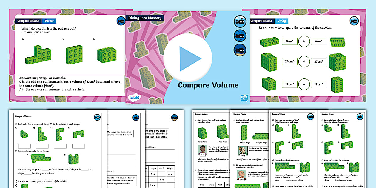 Year 5 Diving into Mastery: Compare Volume Teaching Pack