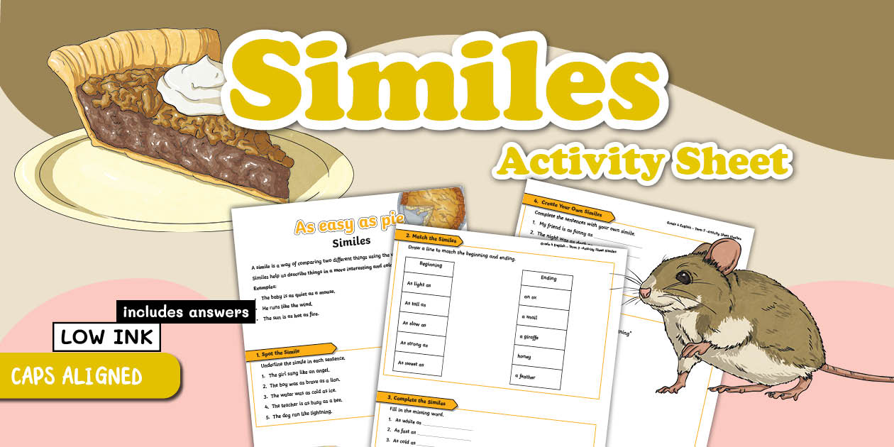 Grade 4 English – Term 3 – Similes – Activity Sheet