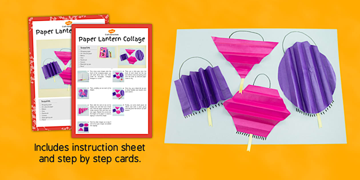 Paper Lantern Collage Craft Instructions - Twinkl