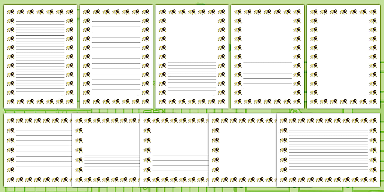 Lion Page Borders (teacher made) - Twinkl