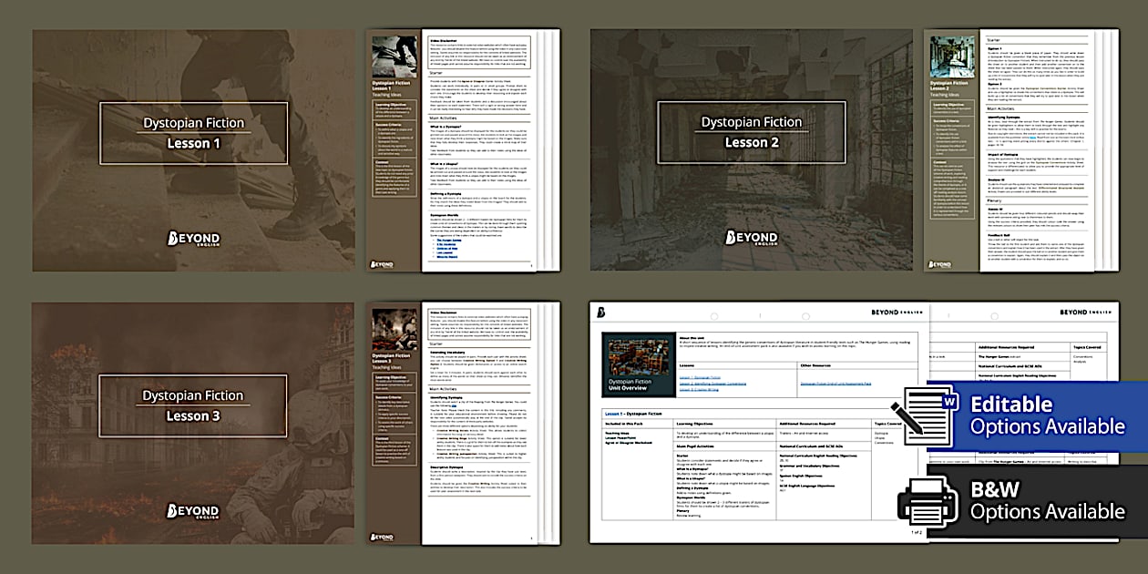 Dystopian Fiction Whole Unit Pack | Beyond English - Twinkl