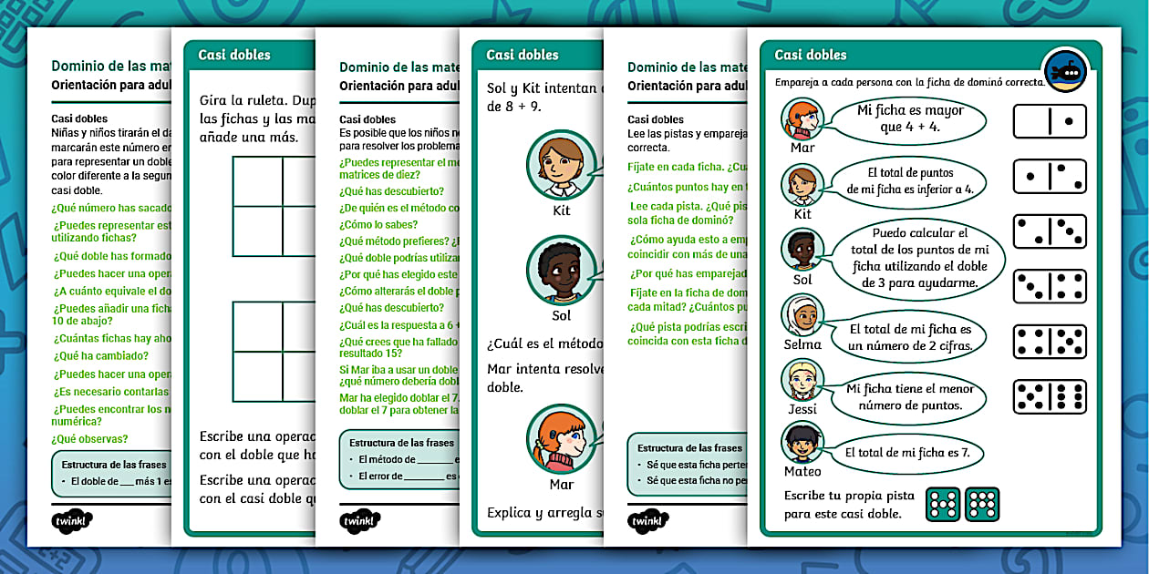 Dominio de las matemáticas en 1º de Primaria: Unidad 5 - Casi dobles