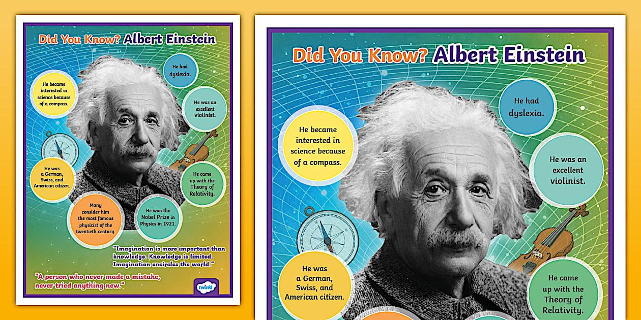 Did You Know? Albert Einstein Poster (teacher made) - Twinkl