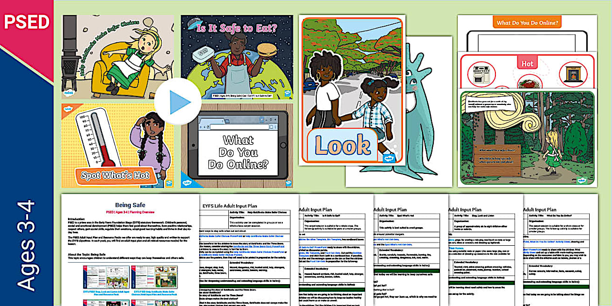 PSED Being Safe Unit Pack Age 3-4 (Teacher-Made) - Twinkl