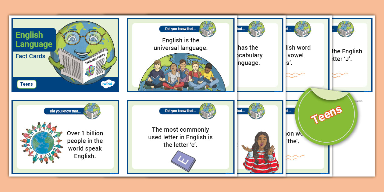 ESL English Language Fact Cards {Teens} (teacher made)