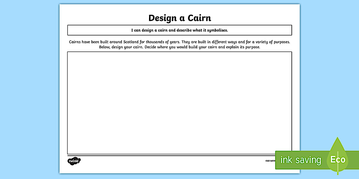 Design a Cairn Worksheet / Worksheet (Teacher-Made) - Twinkl