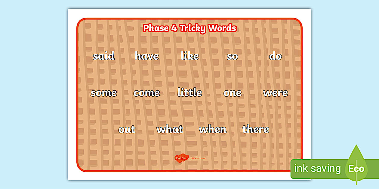 Phase 4 Tricky Words on Hessian-Themed Display Posters Display Posters