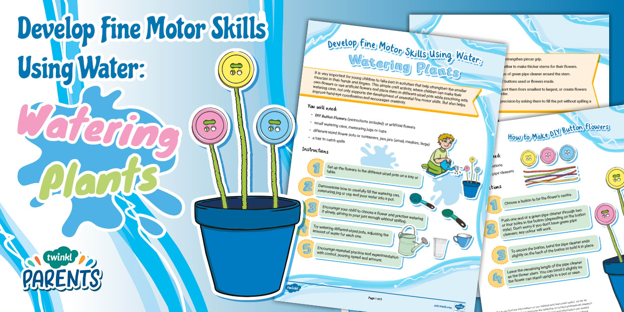 Develop Fine Motor Skills Using Water: Watering Plants