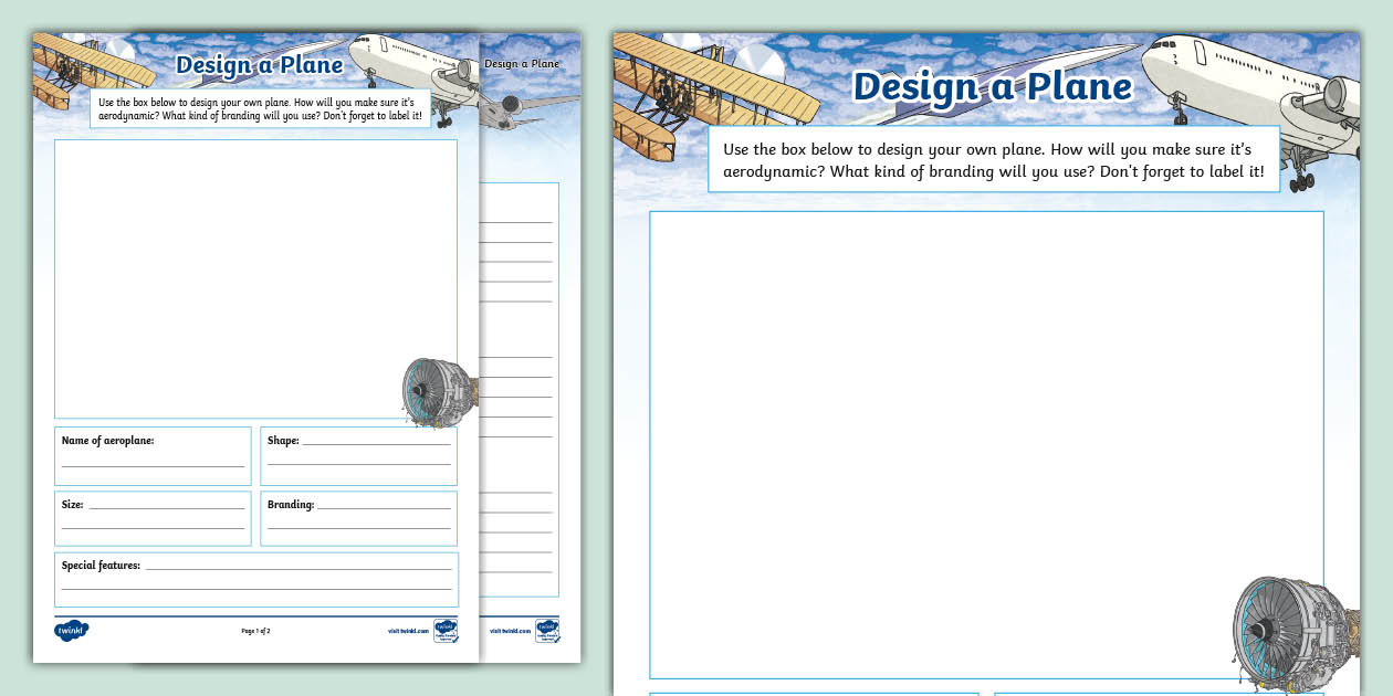 KS2 Design a Plane Activity - Twinkl D&T (teacher made)