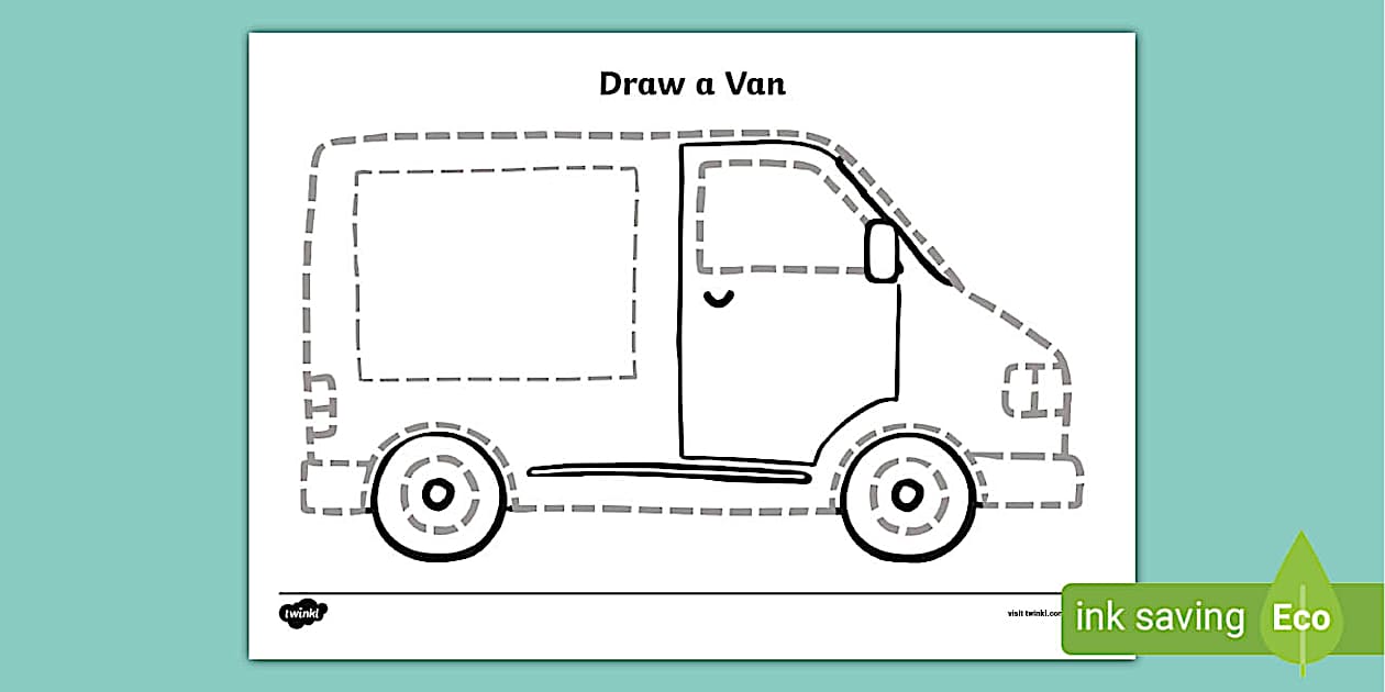 Draw a Van Pencil Control Activity | Twinkl (teacher made)