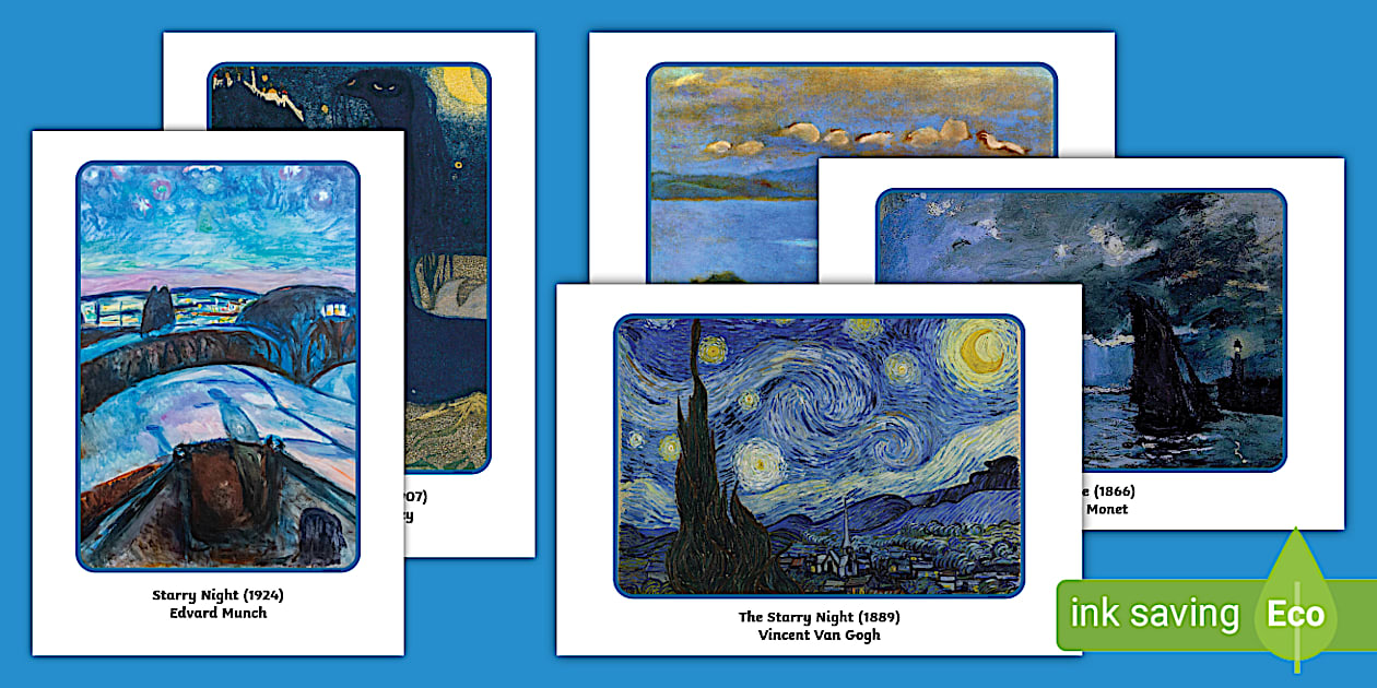Artwork at Night Display Photos (teacher made) - Twinkl