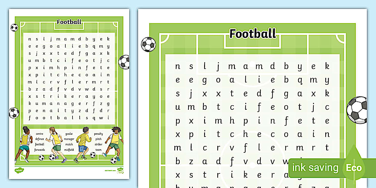 Football Word Search (teacher made) - Twinkl