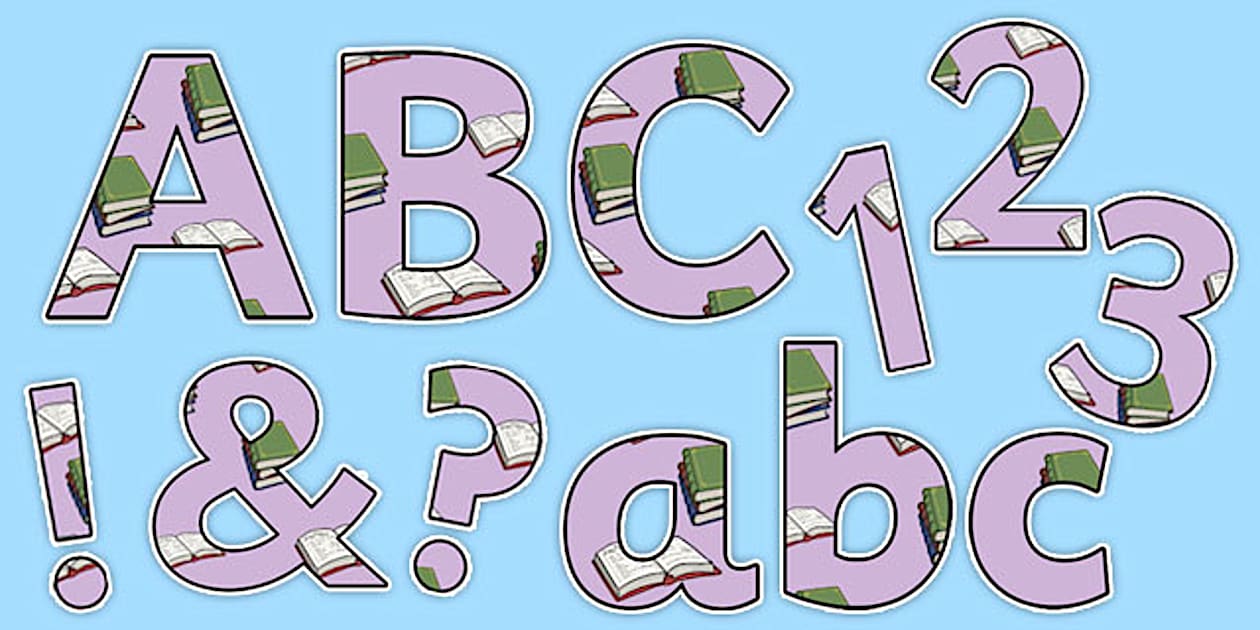 Editable Book-Themed Display Lettering and Numbers - Twinkl