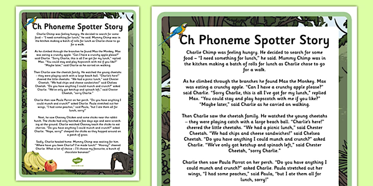 Ch Phoneme Spotter Story (teacher made) - Twinkl