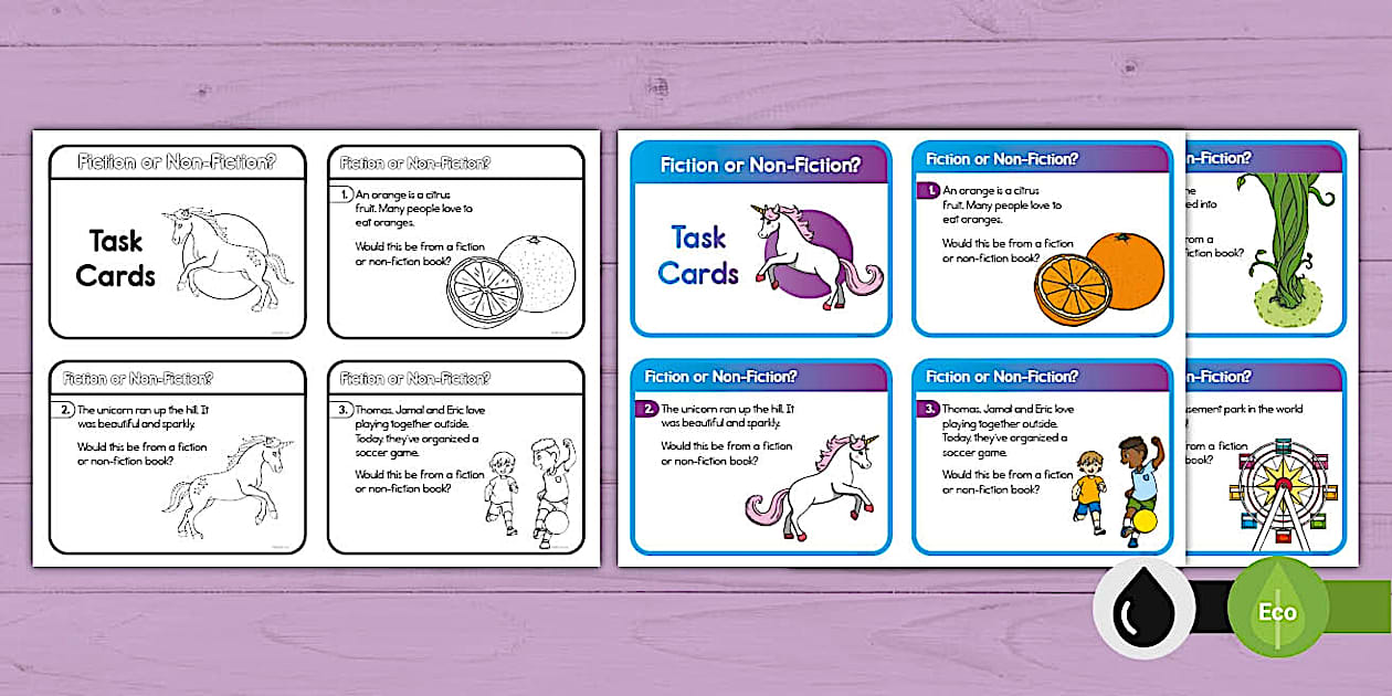 Fiction or Non-Fiction Task Cards for Grade 2 (teacher made)