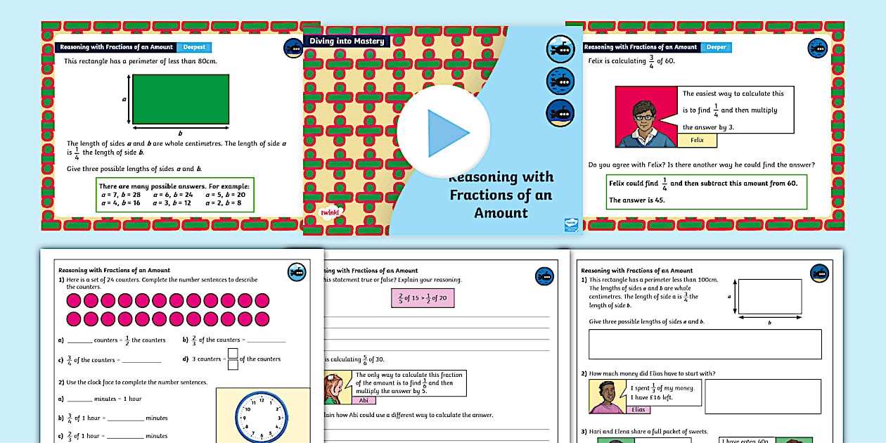 👉 Reasoning With Fractions Of An Amount Year 3 | Twinkl Maths