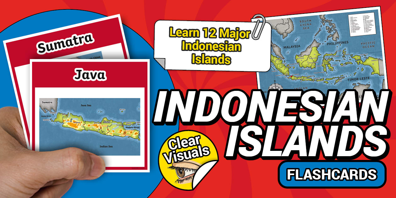 Indonesian Islands Flashcards (teacher made) - Twinkl