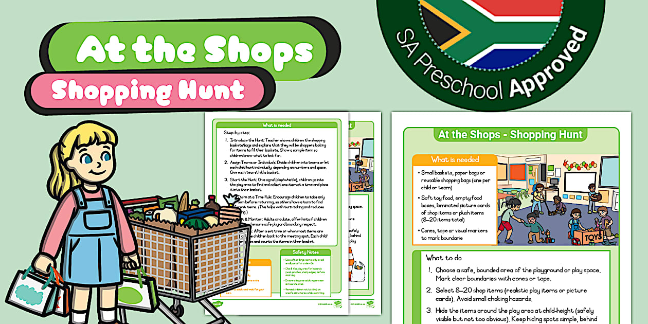 Preschool: At the Shops-Shopping Hunt- Gross Motor Activity
